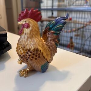 Other | Vintage Rucinni Rooster Trinket Box Jeweled With Swarovski ...